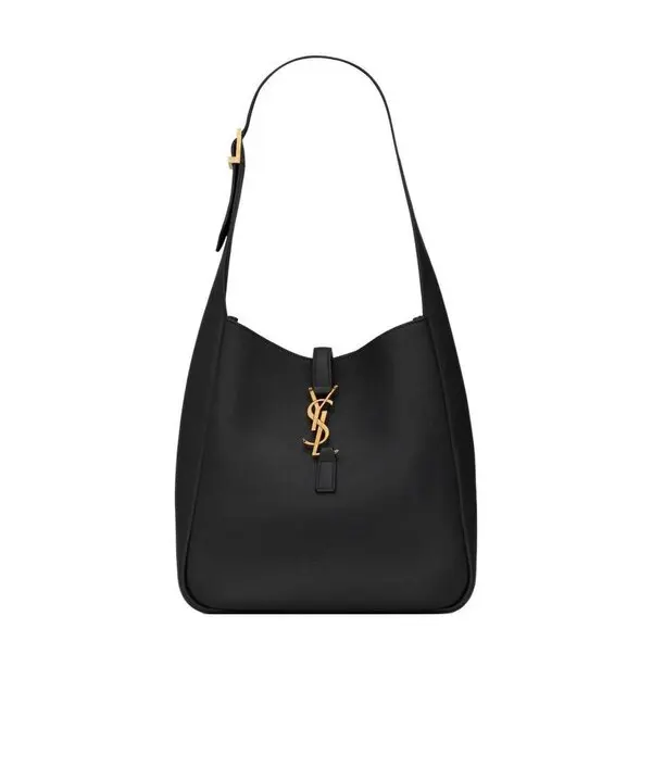Saint Laurent Le 5 À 7 Logo Plaque Shoulder Bag - Black