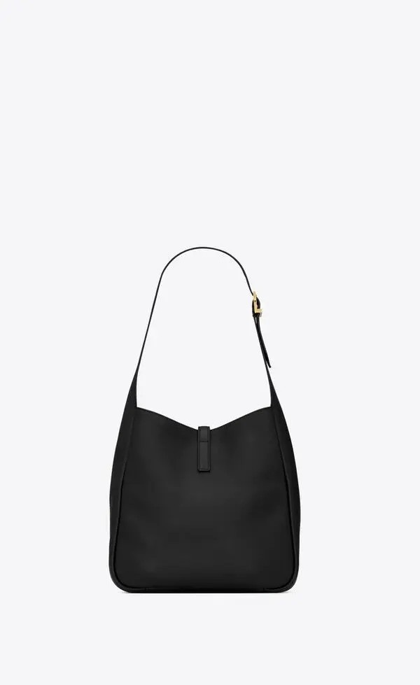 Saint Laurent Le 5 À 7 Logo Plaque Shoulder Bag - Black