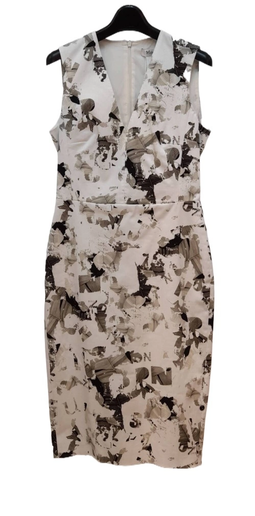 Max Mara Sleeveless V-neck Graphic Print Dress - No