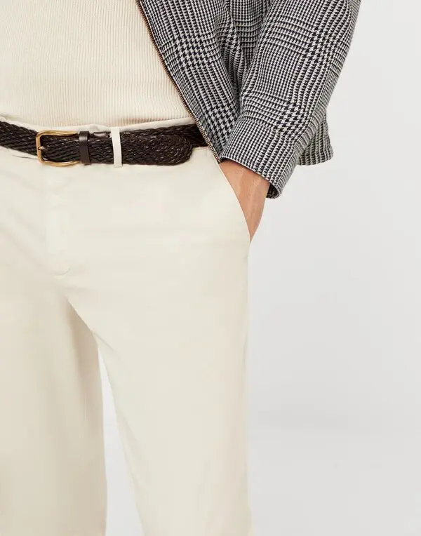 Brunello Cucinelli Italian Fit Gabardine Trousers - Beige