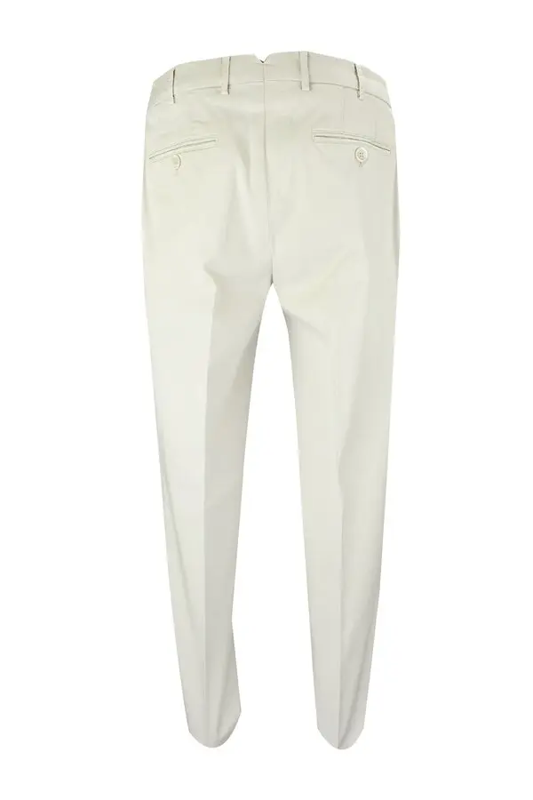 Brunello Cucinelli Italian Fit Gabardine Trousers - Light Beige