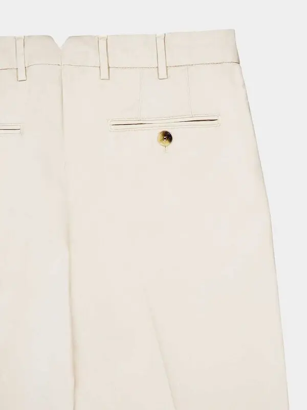 Brunello Cucinelli Italian Fit Gabardine Trousers - Light Beige