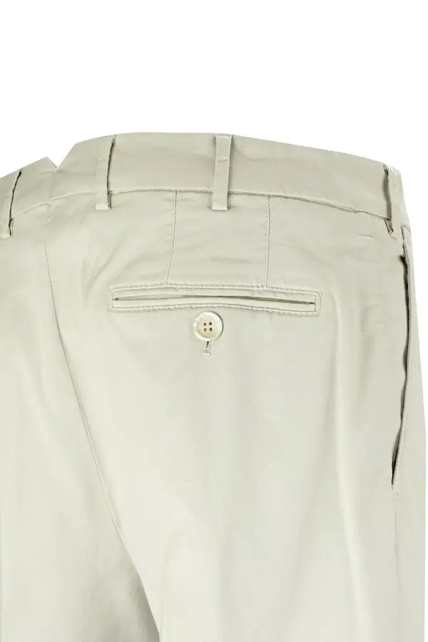 Brunello Cucinelli Italian Fit Gabardine Trousers - Light Beige