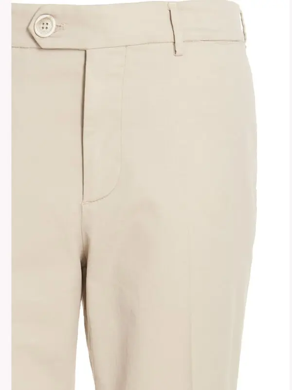 Brunello Cucinelli Italian Fit Gabardine Trousers - Light Beige