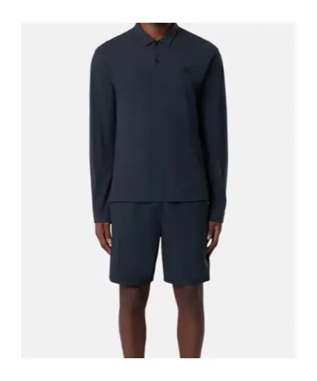 Stone Island Logo Patch Long Sleeved Polo Shirt