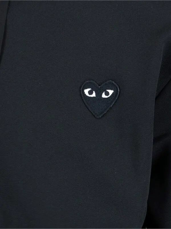Play Comme Des Garcon Comme Des Garçons Play Logo Embroidered Zipped Hoodie