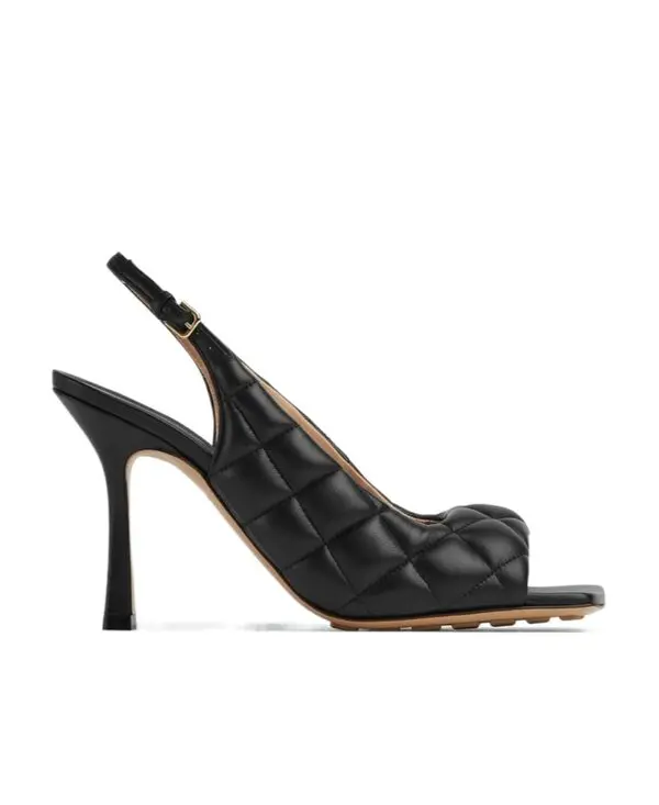 Bottega Veneta Quilted Slingback Sandals - Black