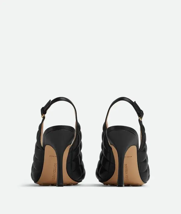 Bottega Veneta Quilted Slingback Sandals - Black