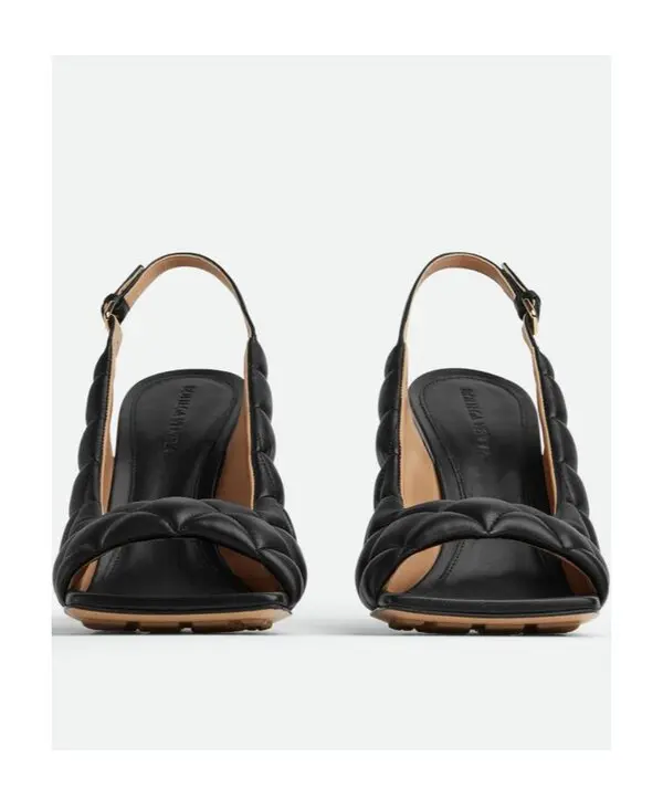 Bottega Veneta Quilted Slingback Sandals - Black