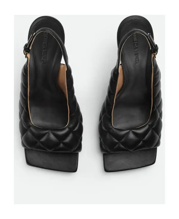 Bottega Veneta Quilted Slingback Sandals - Black