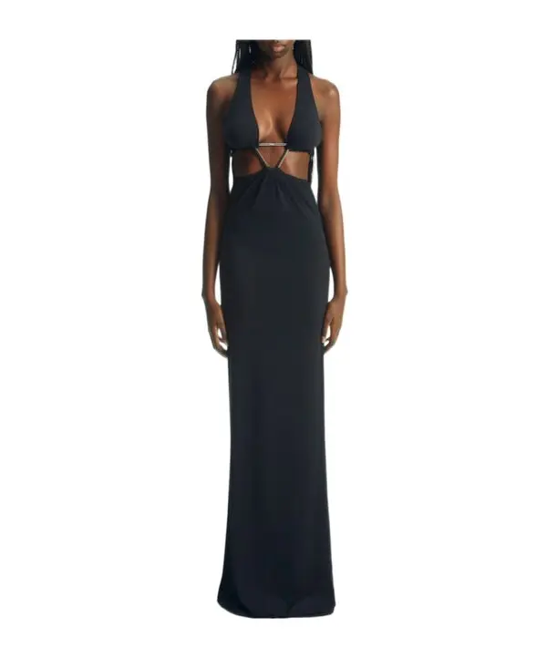 Coperni Halterneck Cut-out Maxi Dress - Black