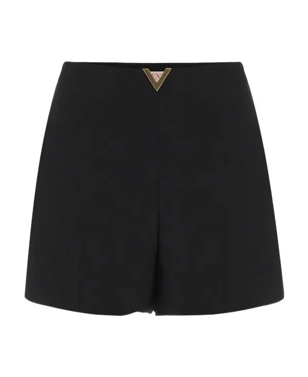 Valentino Garavani Crepe Couture Logo Plaque Shorts