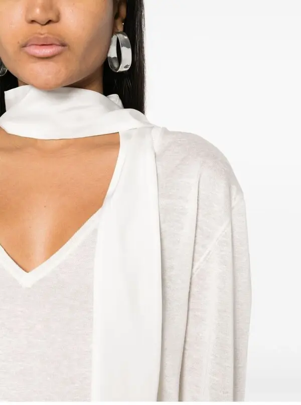 Fabiana Filippi V-neck Jumper With Tie Detail