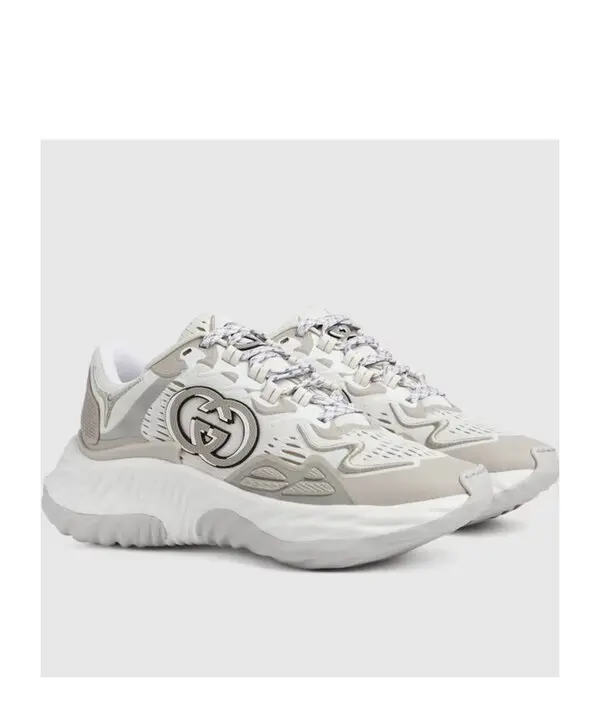 Gucci Ripple Lace-up Sneakers - White/grey