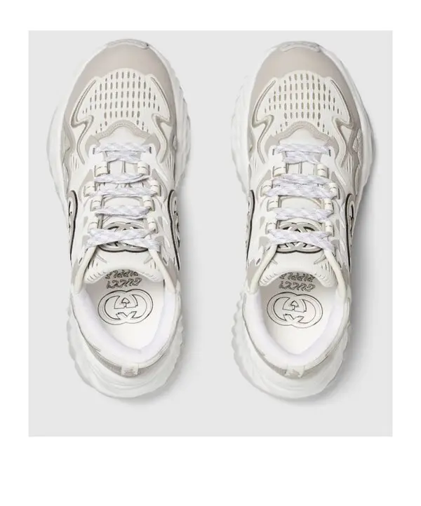 Gucci Ripple Lace-up Sneakers - White/grey