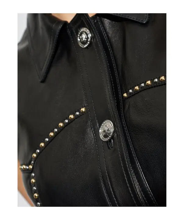 Versace Stud-embellished Lapel Collar Sleeveless Gilet