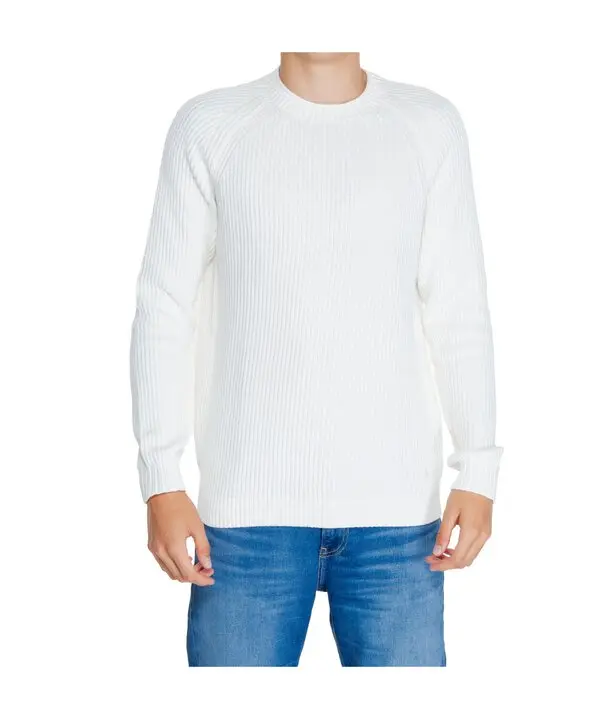 Calvin Klein Ribbed Cotton Jumper - White