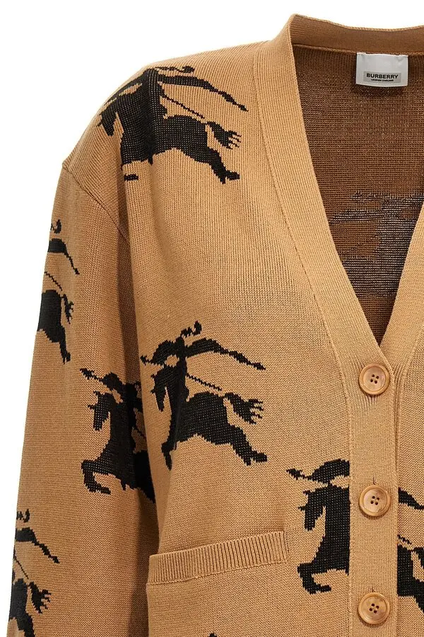 Burberry Ekd Jacquard V-neck Cardigan