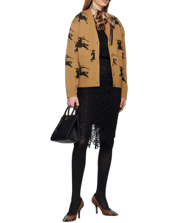 Burberry Ekd Jacquard V-neck Cardigan