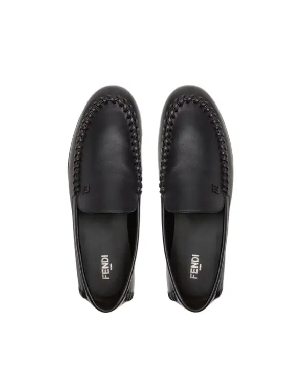 Fendi Braided Ff Slip-on Loafers - Black