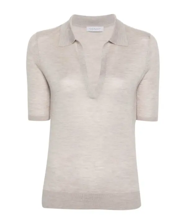 Gabriela Hearst Frank Fine-knit Polo Shirt - White