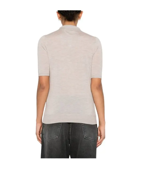Gabriela Hearst Frank Fine-knit Polo Shirt - White