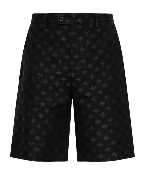 Amiri Belt Loop Shorts With Monogram - Black