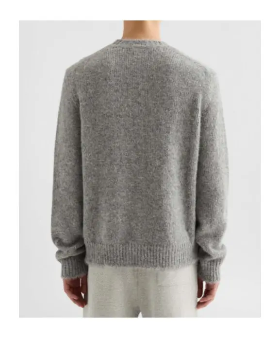 JIL SANDER Midweight Alpaca Wool Crew-neck Sweater - Light Gray
