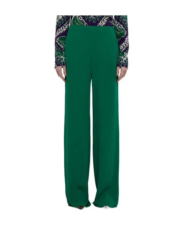 Valentino Garavani Wide-leg Silk Trousers - Green