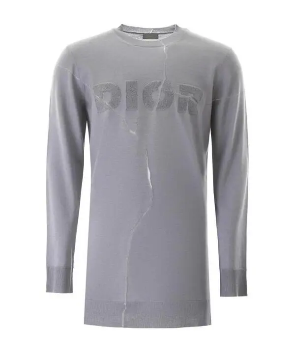 Dior Grey Knitted Round Neck Pullover