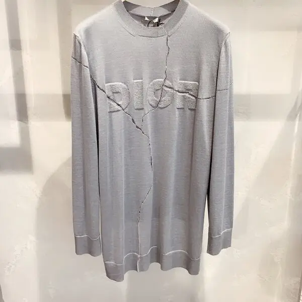 Dior Grey Knitted Round Neck Pullover