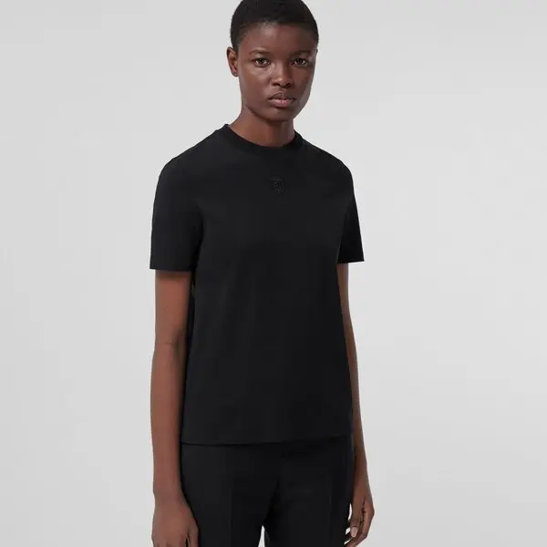 Burberry Embroidered Logo T-shirt - Black