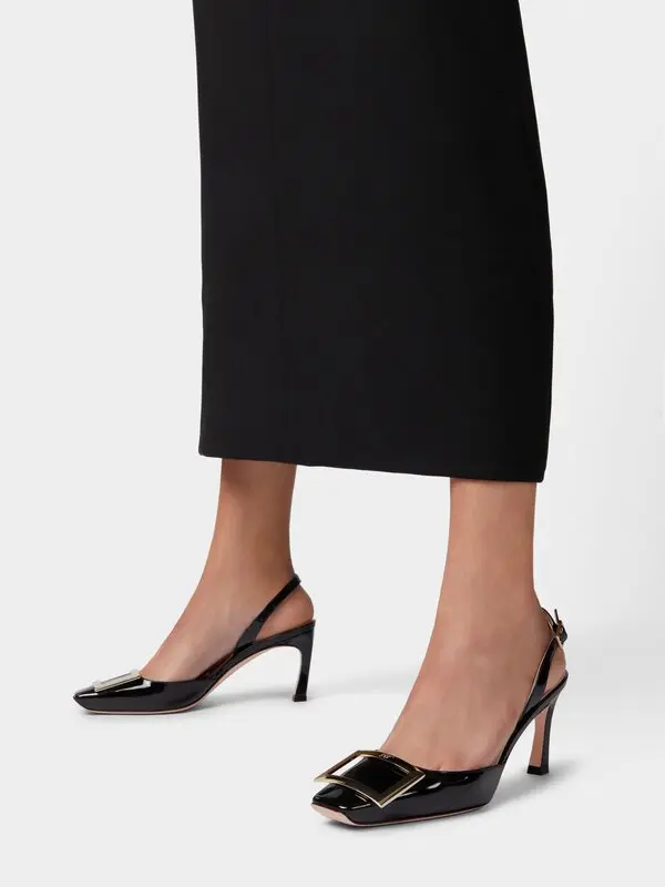 ROGER VIVIER Trompette Buckle Slingback Pumps - Black