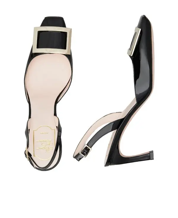ROGER VIVIER Trompette Buckle Slingback Pumps - Black