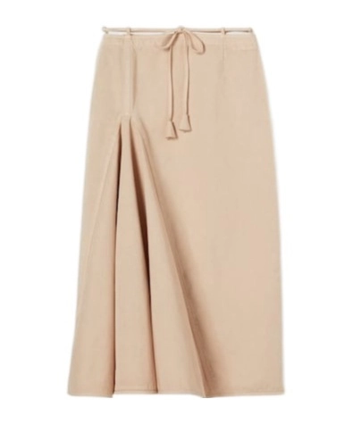 Gucci Cotton Linen Pleated Skirt - Gray Pink