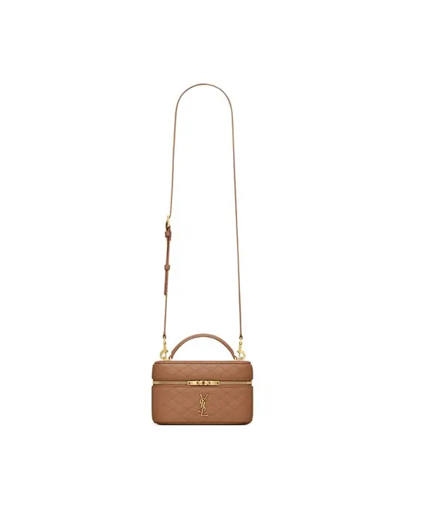Saint Laurent Gaby Vanity Bag In Lambskin - Fox