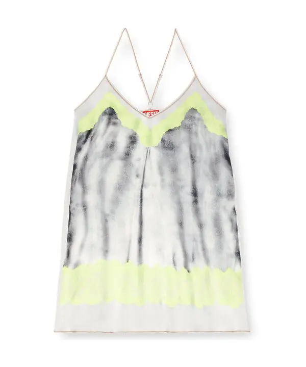 DIESEL® D-esire Printed Slip Dress - Gray/yellow