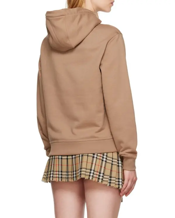 Burberry Logo Print Drawstring Hoodie - Nude
