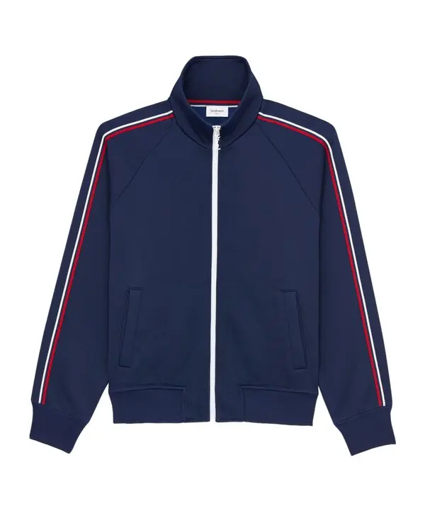 Saint Laurent Zip-up High Neck Track Jacket With Ribbed Details
