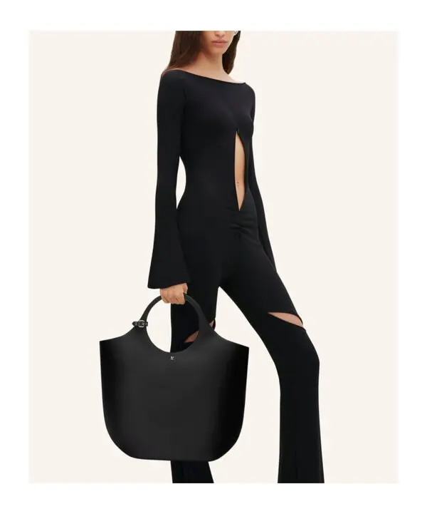 COURREGES Large Holy Leather Bag - Black