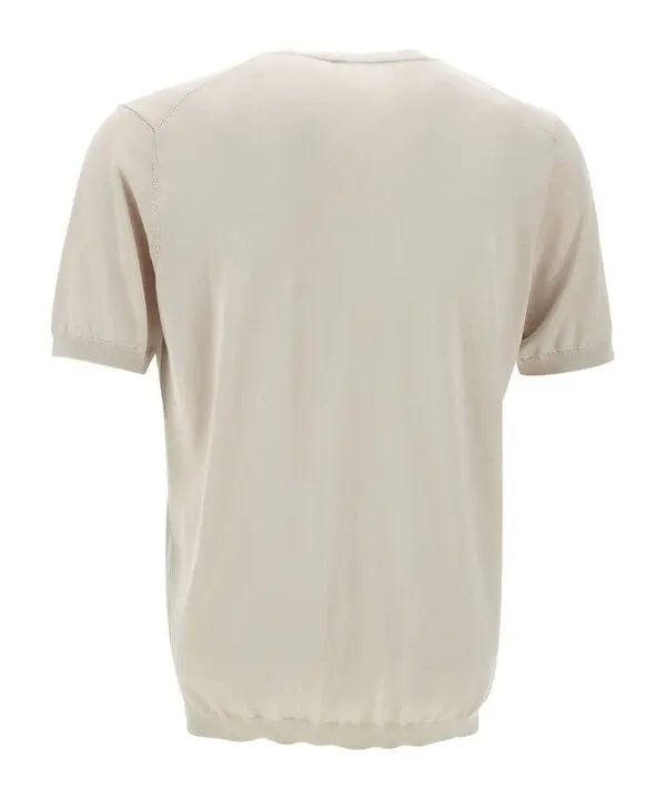 KANGRA Ribbed Short-sleeve Knitwear - Beige