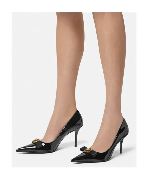 Versace Pointed Toe Pumps With Medusa Detail