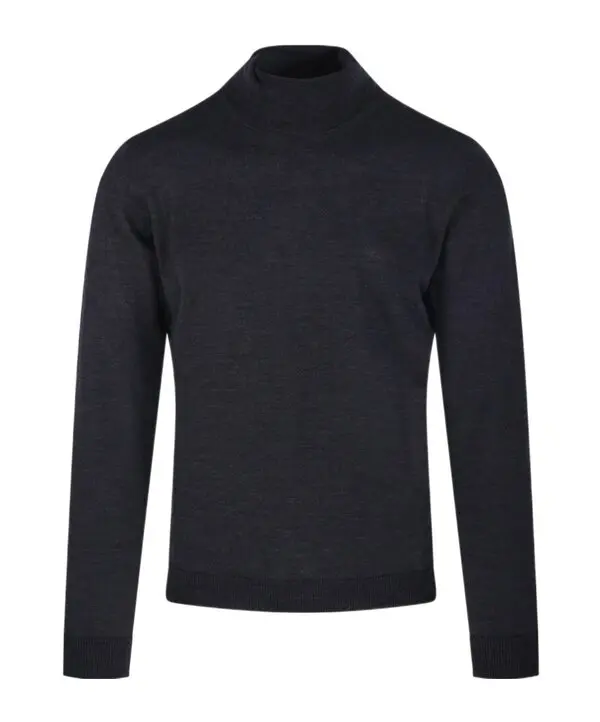 ROBERTO COLLINA Virgin Wool High Neck Sweater - Black