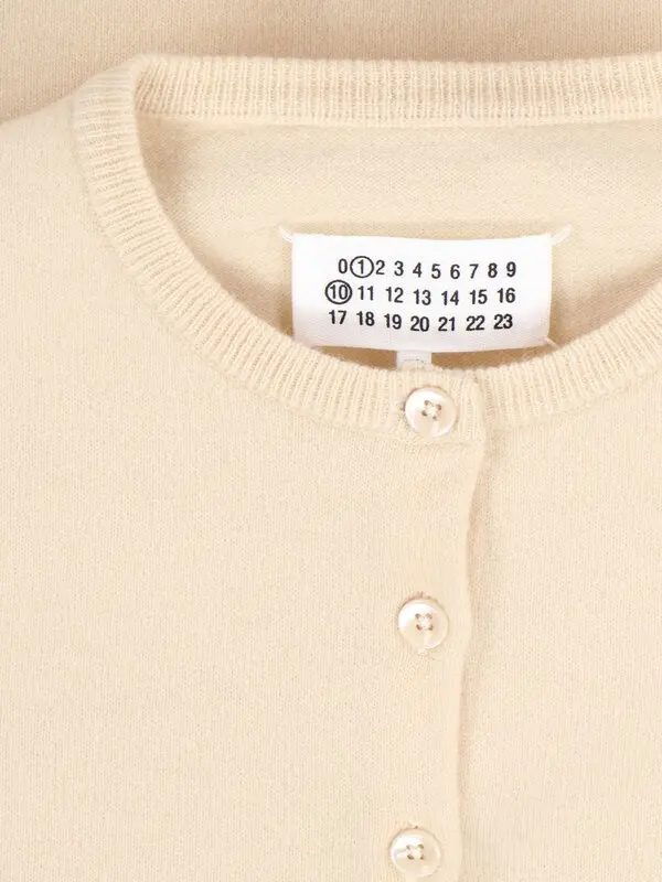 MAISON MARGIELA Crewneck Cardigan With Button Closure - Beige