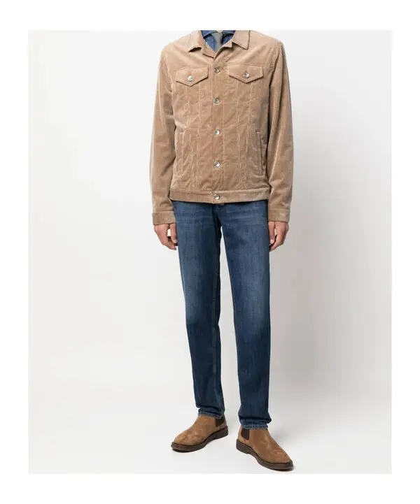 Brunello Cucinelli Curved Hem Buttoned Denim Shirt