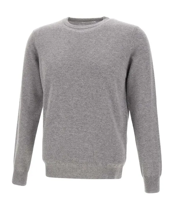 KANGRA Crew Neck Knitted Sweater - Light Grey