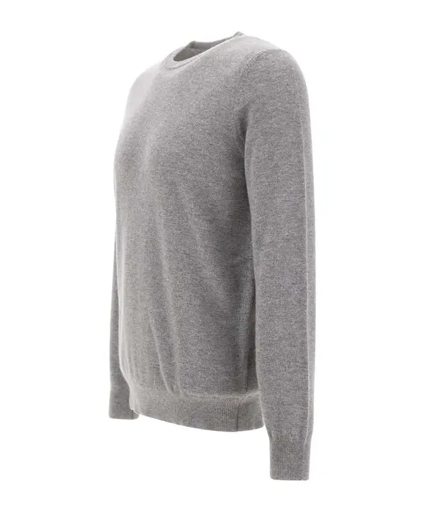 KANGRA Crew Neck Knitted Sweater - Light Grey