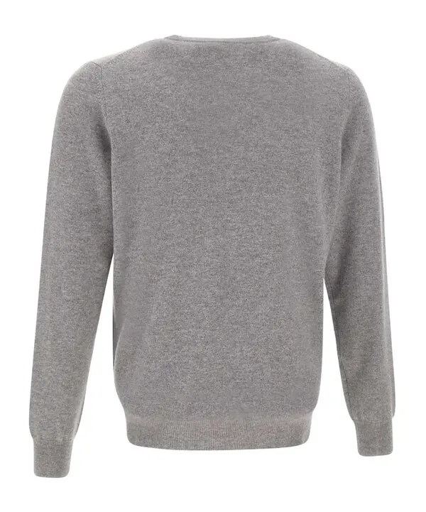 KANGRA Crew Neck Knitted Sweater - Light Grey