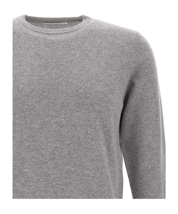 KANGRA Crew Neck Knitted Sweater - Light Grey