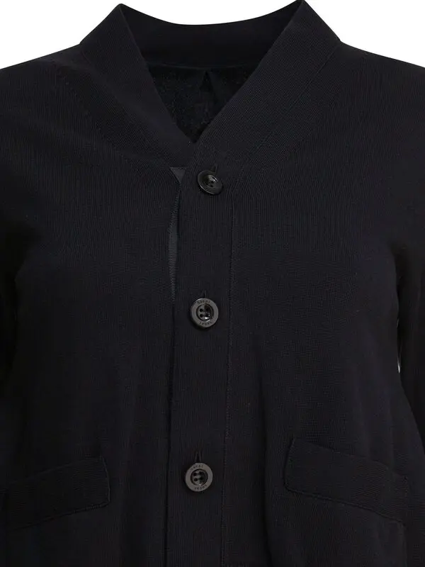 Sacai Layered Knit Cardigan - Black